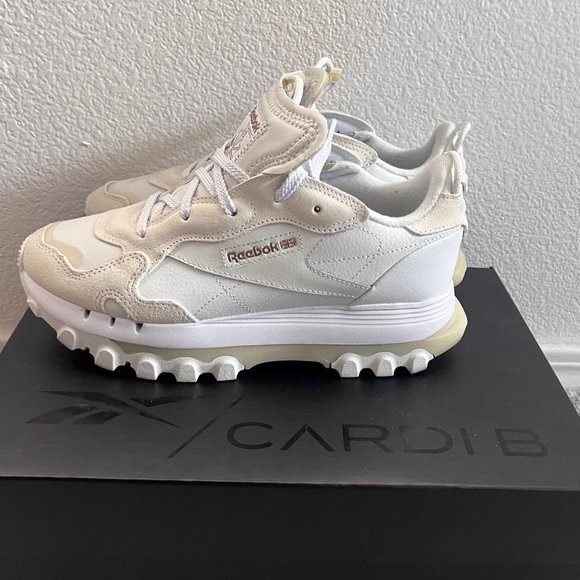Reebok | Shoes | Reebok Cardi B X Classic Leather Sneakers Wmns | Poshmark
